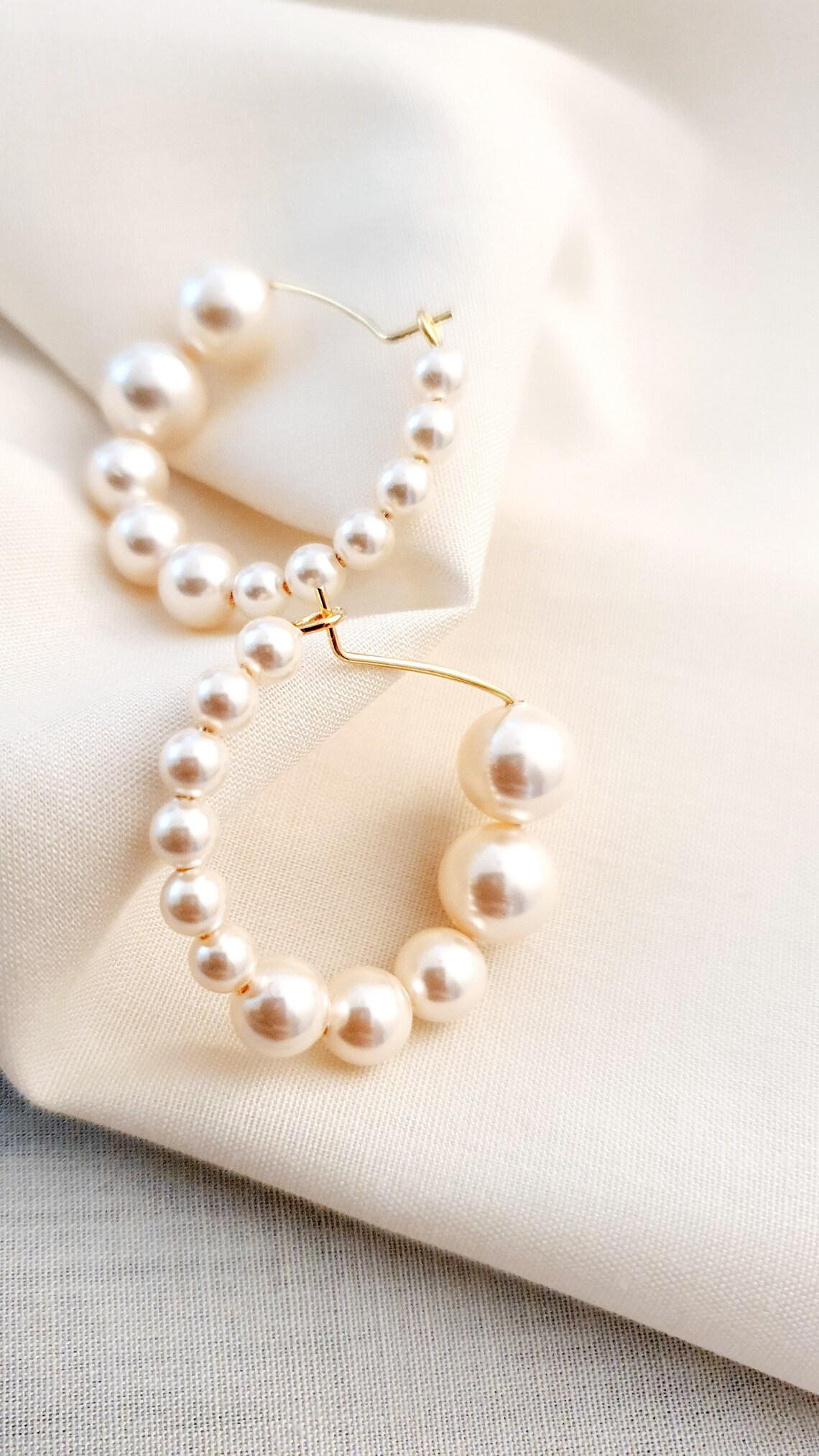 Pearl Hoops Statement Pearl Hoops 18k Gold Hoops Pearl - Etsy