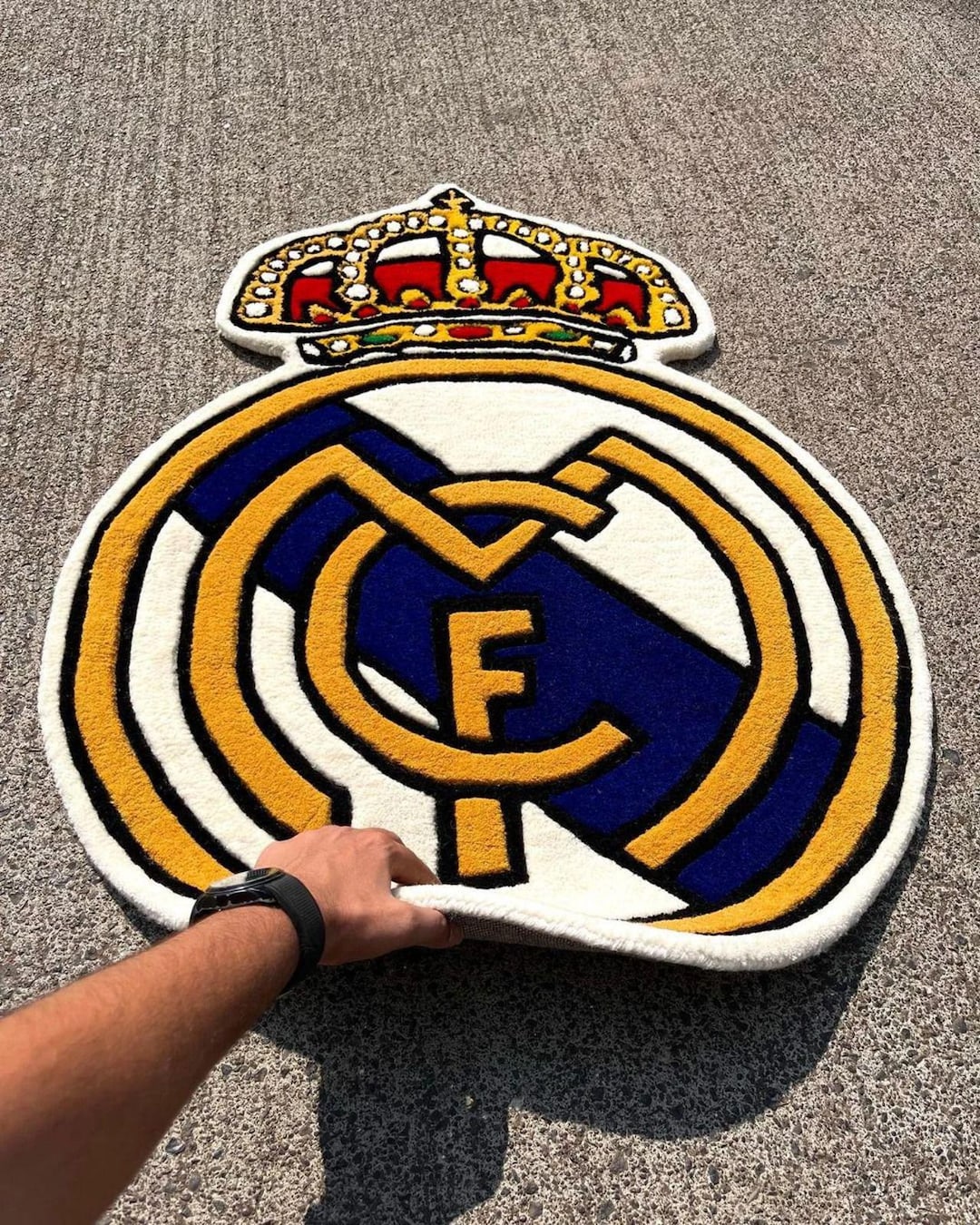 Hand-tufted Wool RM Football Club Rug | Custom Logo - Etsy