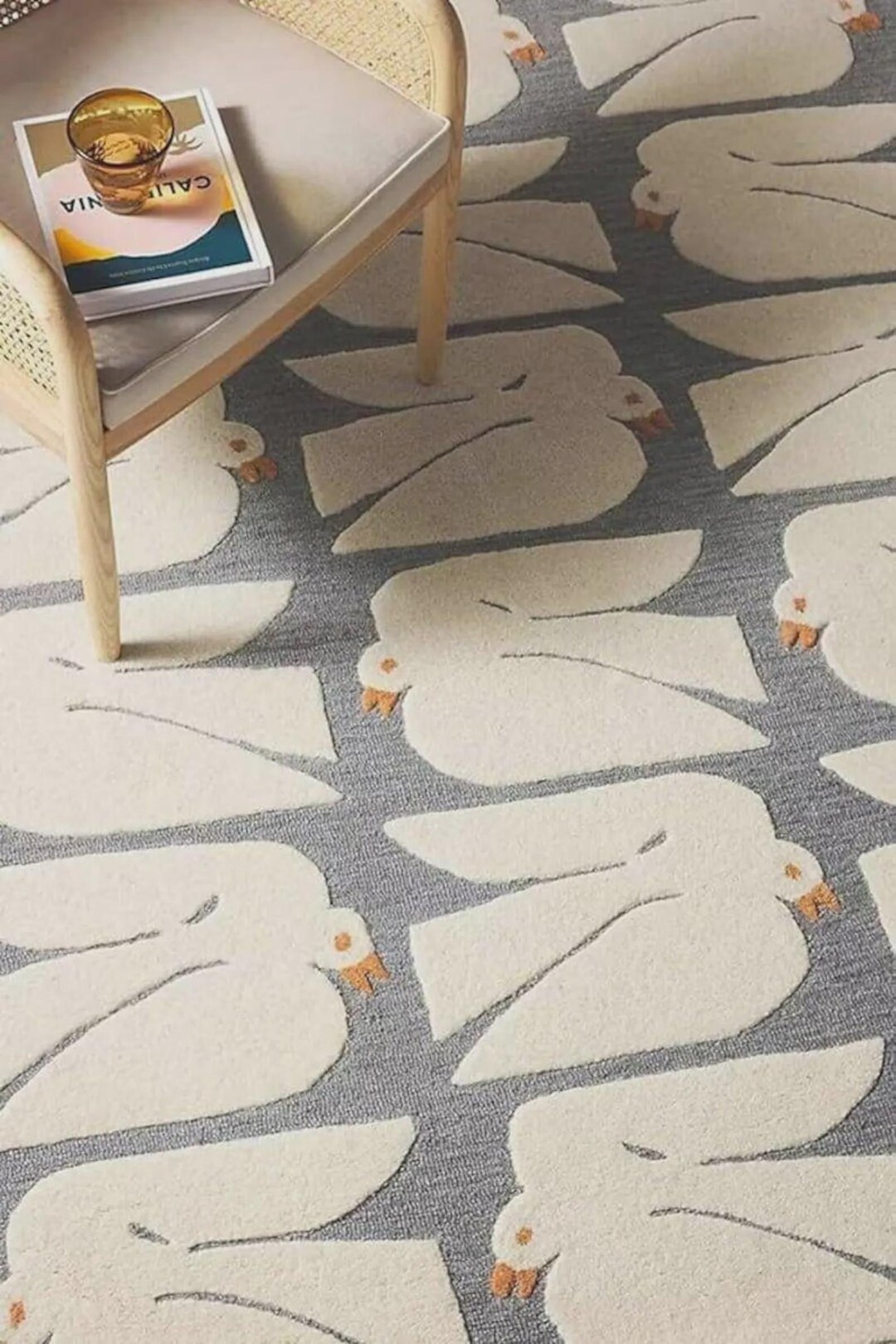 Hand Tufted Wool Rug Modern Bird Pattern Area Rug, Custom Size & Color ...