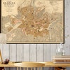 Vintage Map of San Sebastian spain, Basque Country Art, Restored Map ...