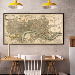 Old Map of London, Westminster Map Featured, Historical City Map, Large ...