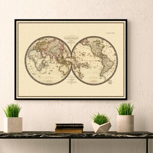 Antique World Map Print Old Map of the World Reproduction Map Fine Art ...