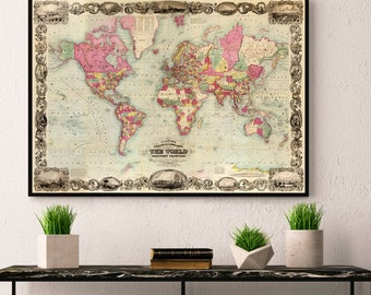 3 Piece World Map Wall Art - Etsy Hong Kong