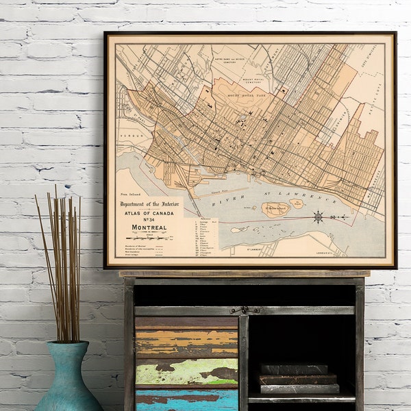 Montreal Map - Etsy Canada