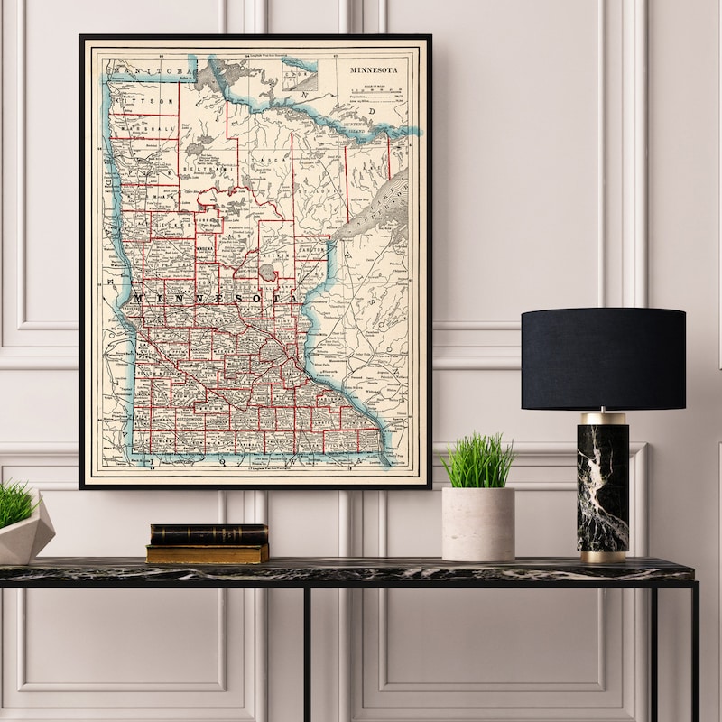 Old Minnesota Map - Etsy