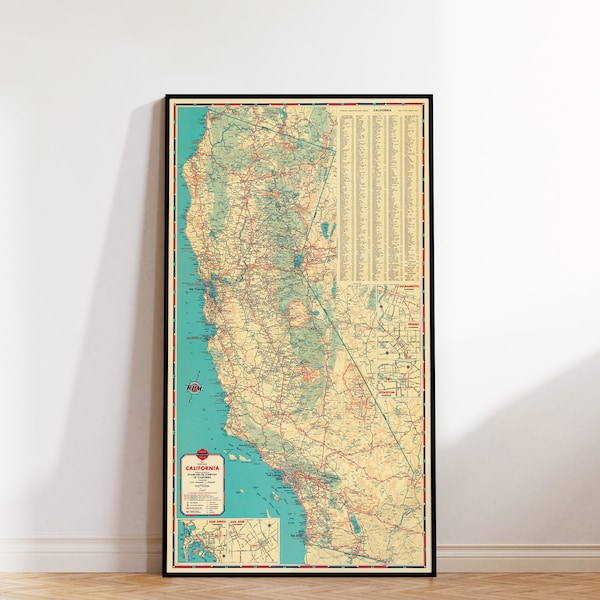 Vintage Road Maps - Etsy