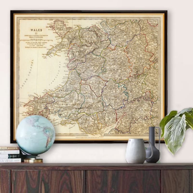 Wall Map of Wales - Etsy UK