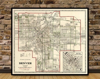 Old map of Michigan Historical map restored Wall map print