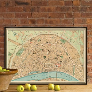 Cologne Map - Old Map of Cologne Fine Print - Karte Von Köln - Wall Map ...