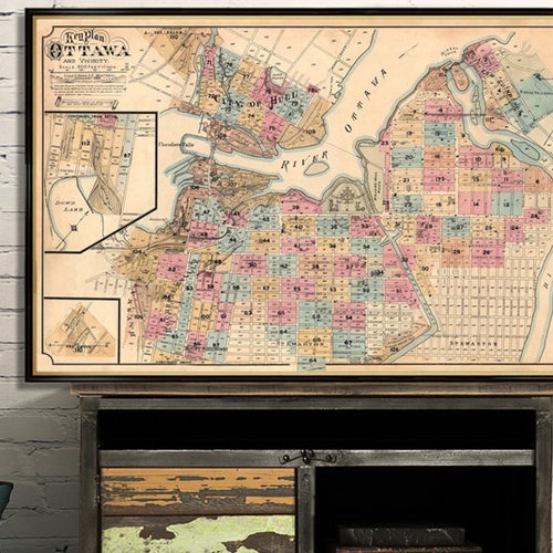 Vintage Map of Ottawa canada Historical Map Plan of - Etsy