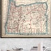 Historical map of Oregon Old map restored fine print wall | Etsy