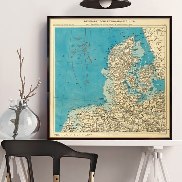 Map of Denmark - Etsy
