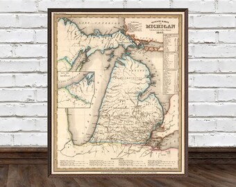 old map of Michigan from 1904 a vintage printable digital