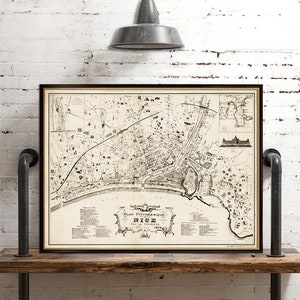 Nice Map Old Map of Nice City Map Archival Reproduction on - Etsy