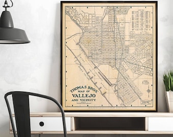 Vallejo Old Map - Etsy