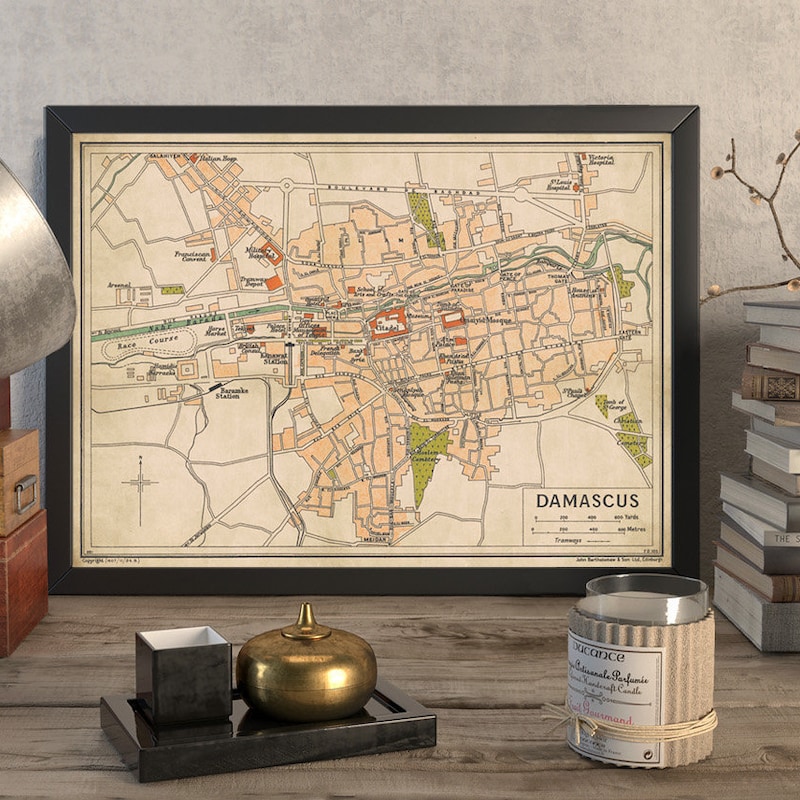 Map Damascus - Etsy Singapore