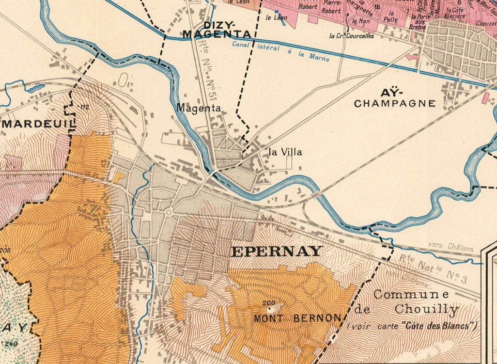 Map of the Marne River Valley Champagne Vineyards in France - Etsy Canada