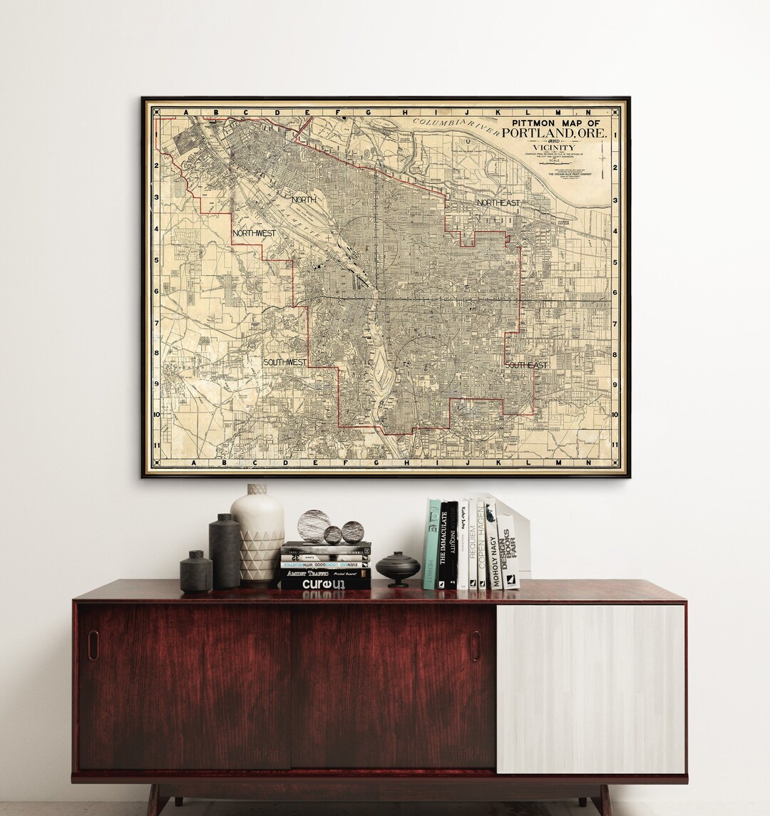 Portland Map, Old Map of Portland (oregon) , Large Map, a Moment in ...