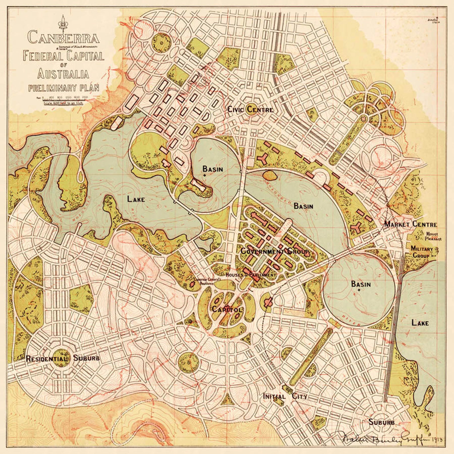 Canberra Map Old Map of Canberra Archival Print Retro - Etsy Australia
