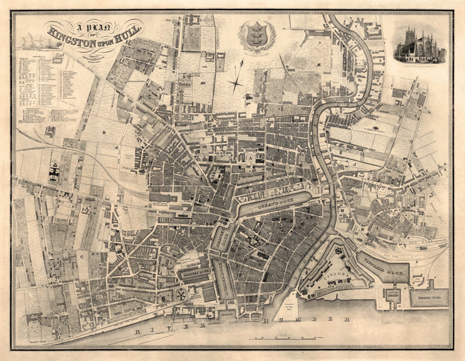 Kingston Upon Hull Map Fine Archival Print on Matte Canvas - Etsy