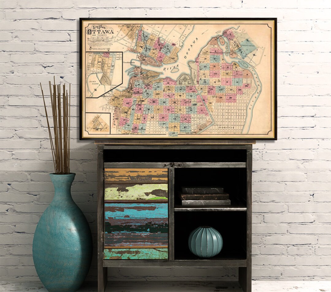 Vintage Map of Ottawa (canada) - Historical Map - Plan of Ottawa and ...
