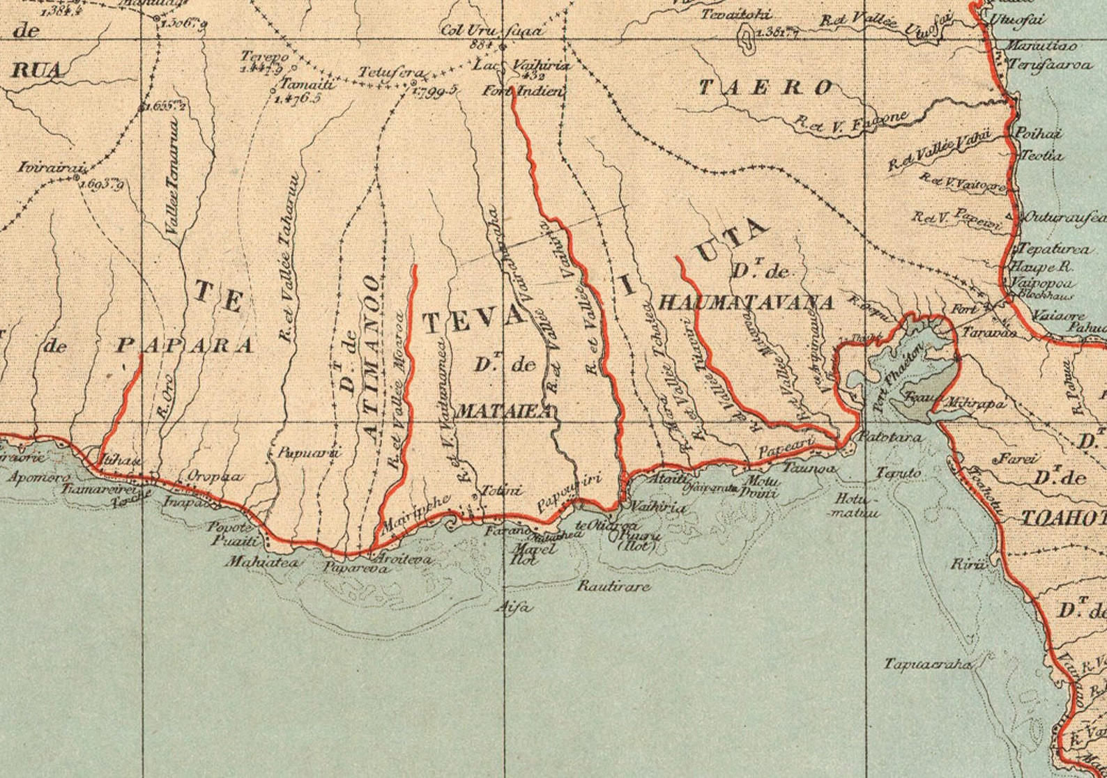 Tahiti Map Decorative Map of Tahiti and Morea Old Map - Etsy