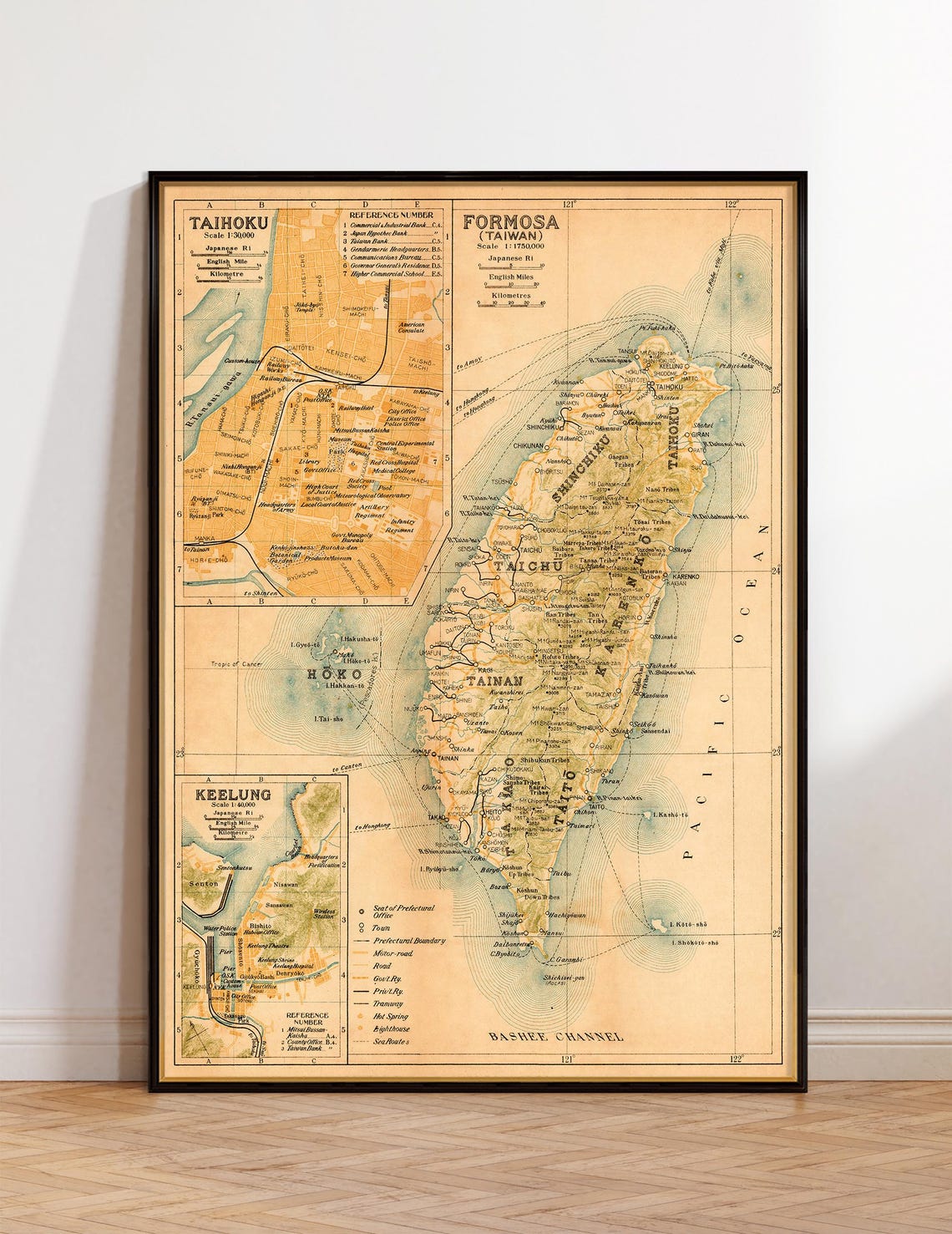 Taiwan Map - Old Map of Taiwan Fine Reproduction - Giclee Print - Etsy