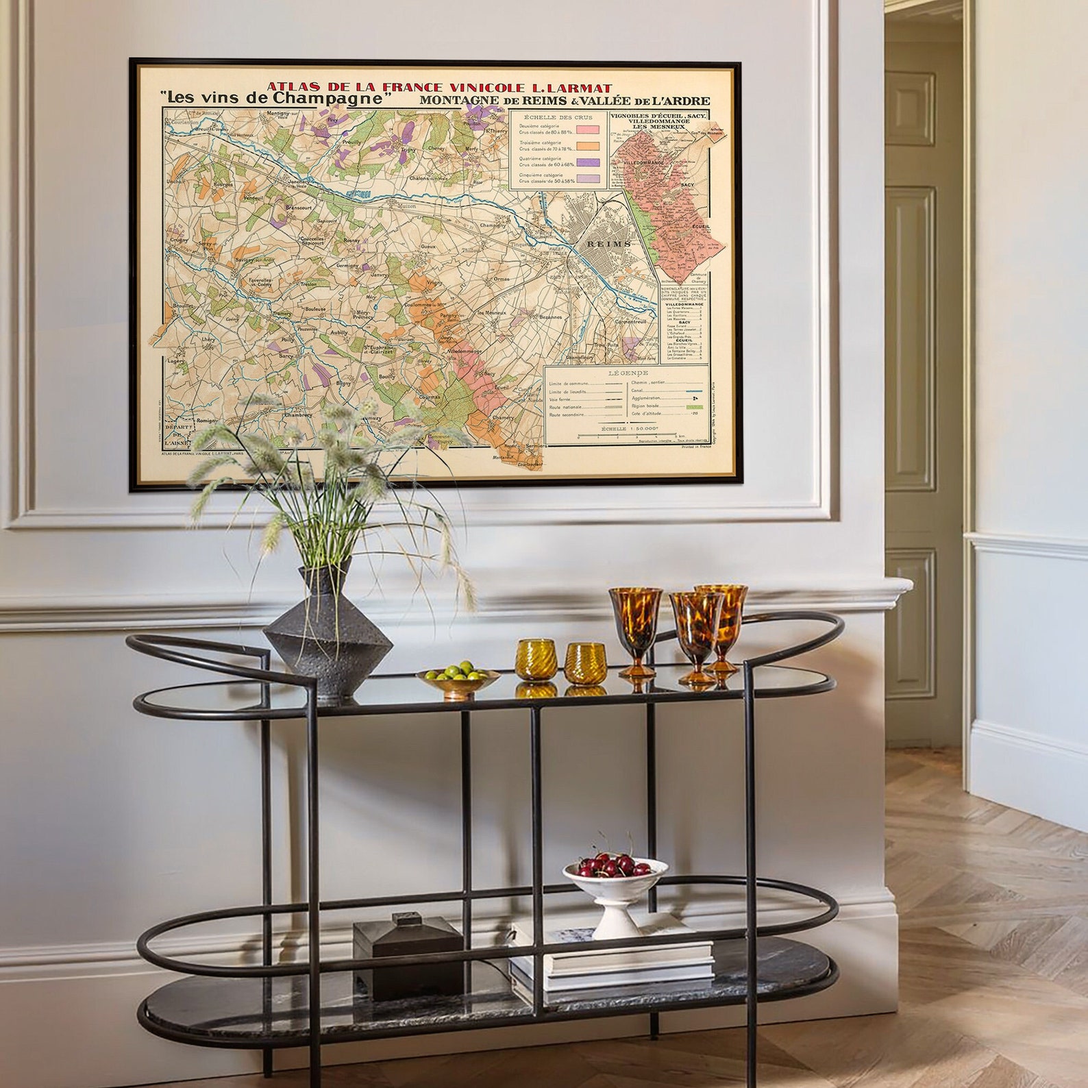 Atlas De La France Vinicole, French Wine Map of Montagne De Reims ...