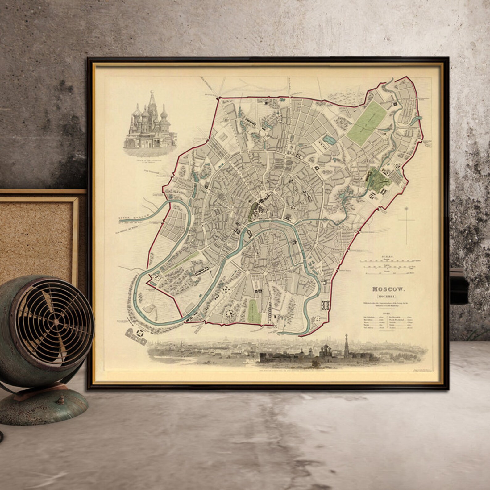 Moscow Map Old Map of Moscow Print Vintage Map | Etsy