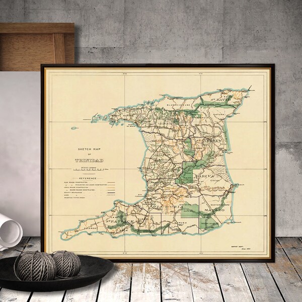 Trinidad Map Poster - Etsy