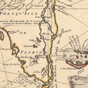 Gulf of Mexico Old Map, Detailed Antique Map, Antilles, West Indies ...