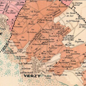 Montagne De Reims Wine Area Map, Champagne Wine Region, Part of "atlas ...