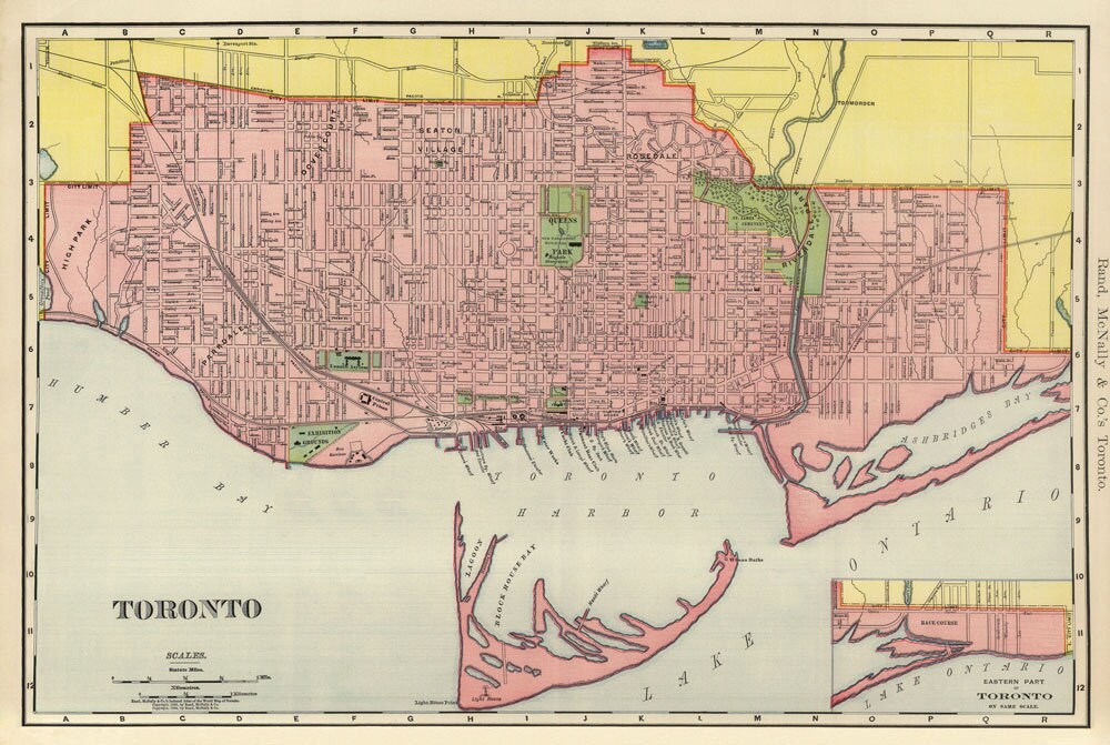 Old map of Toronto City map fine print Wonderful vintage | Etsy
