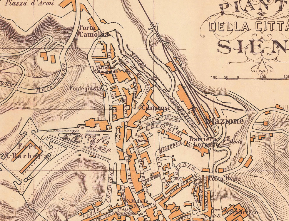 Siena Map - Vintage City Plan of Siena, Restored Map, Home Decor - Etsy