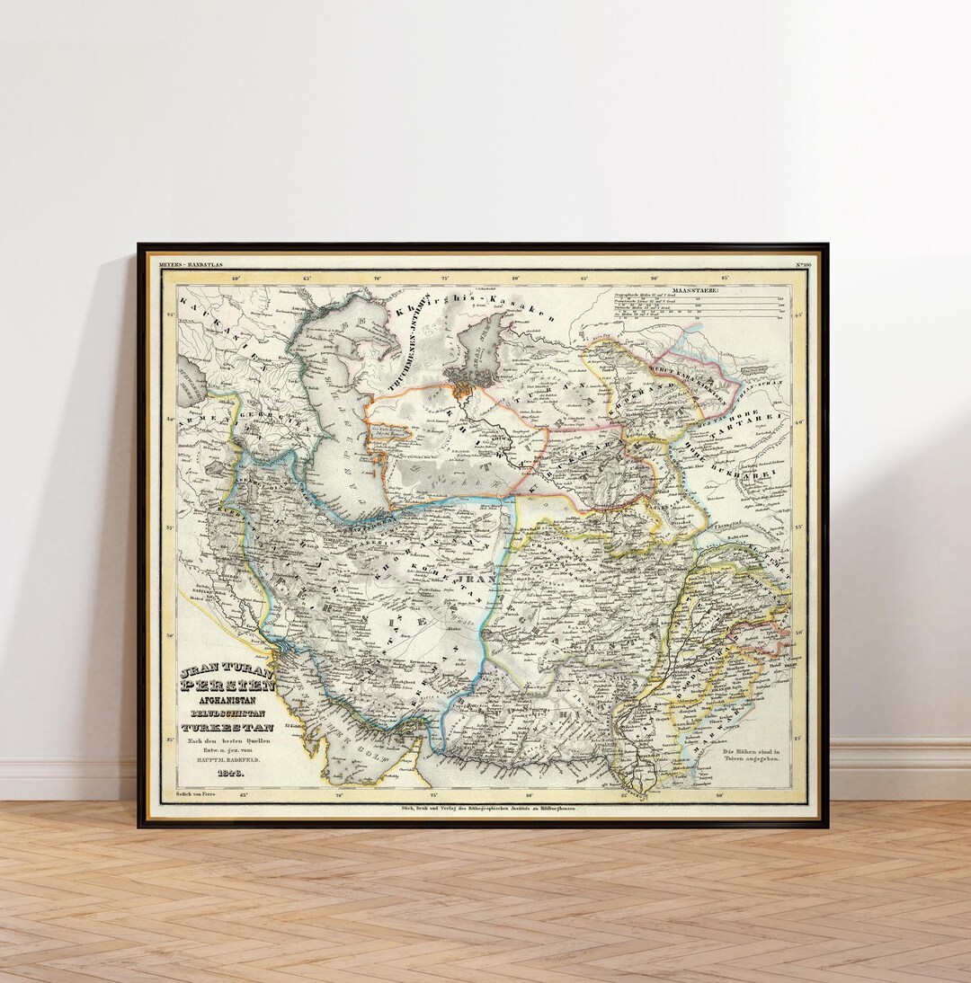 Iran, Turan, Afghanistan, Beludschistan and Turkestan Map | Middle East ...