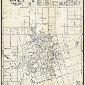 Historical Map of Anaheim Large Map of Anaheim, Available on Paper or ...