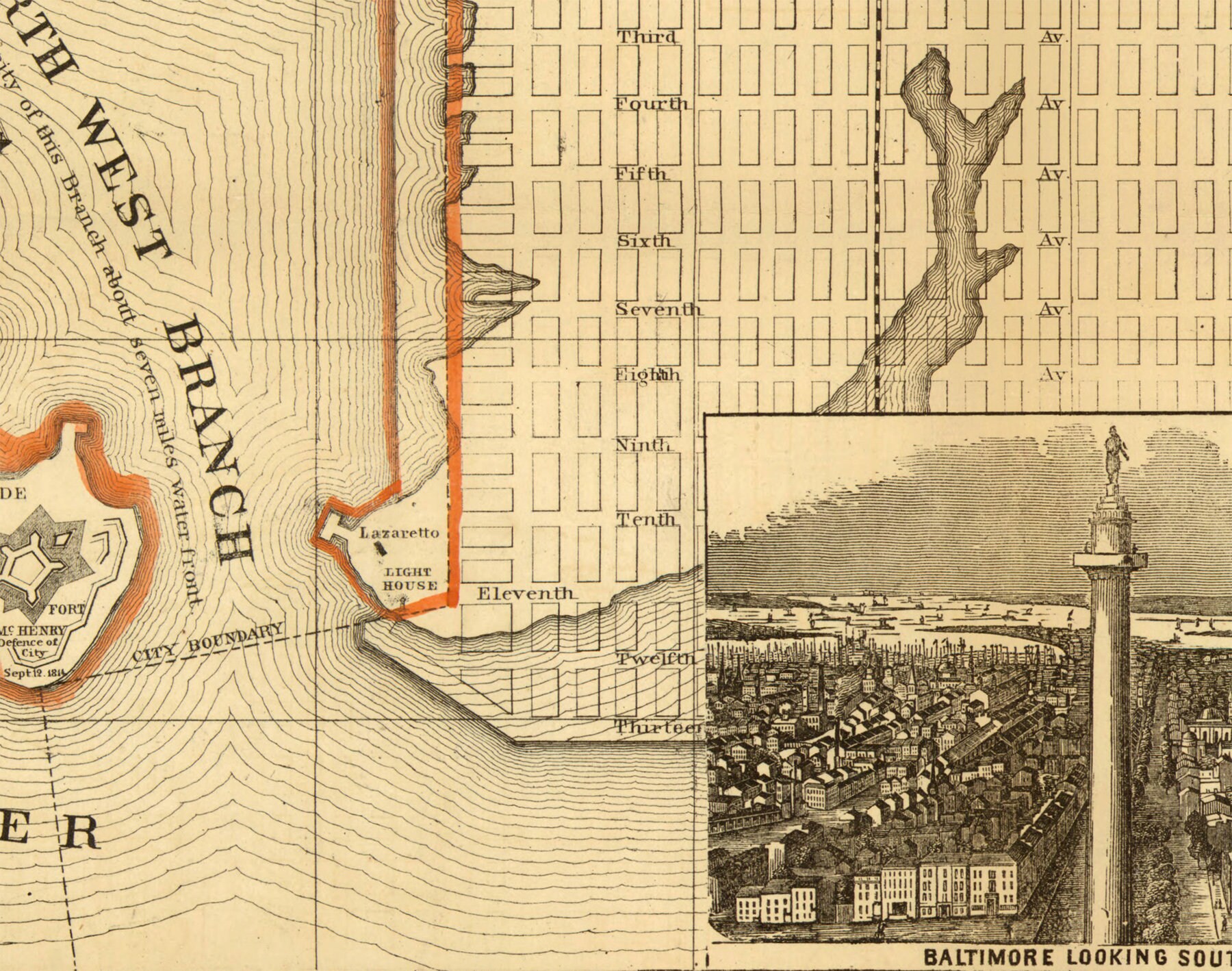 Large Wall Map of Baltimore Detailed Map With Wonderful | Etsy India