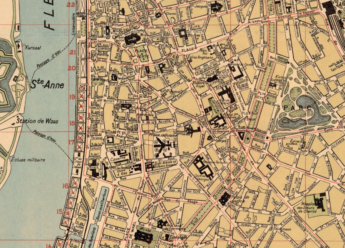 Vintage Map of Anvers Large City Map Print Old Map From - Etsy