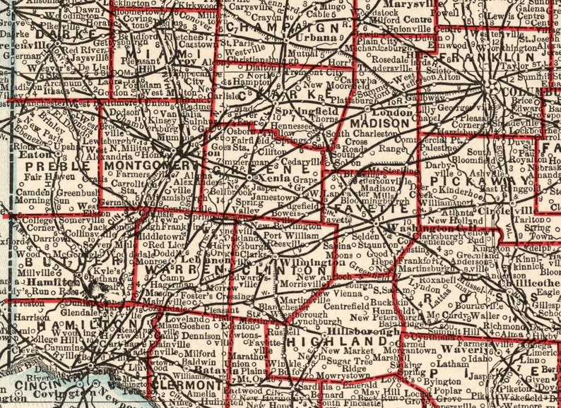 Ohio Map the Buckeye State Old Map Historical Map From - Etsy