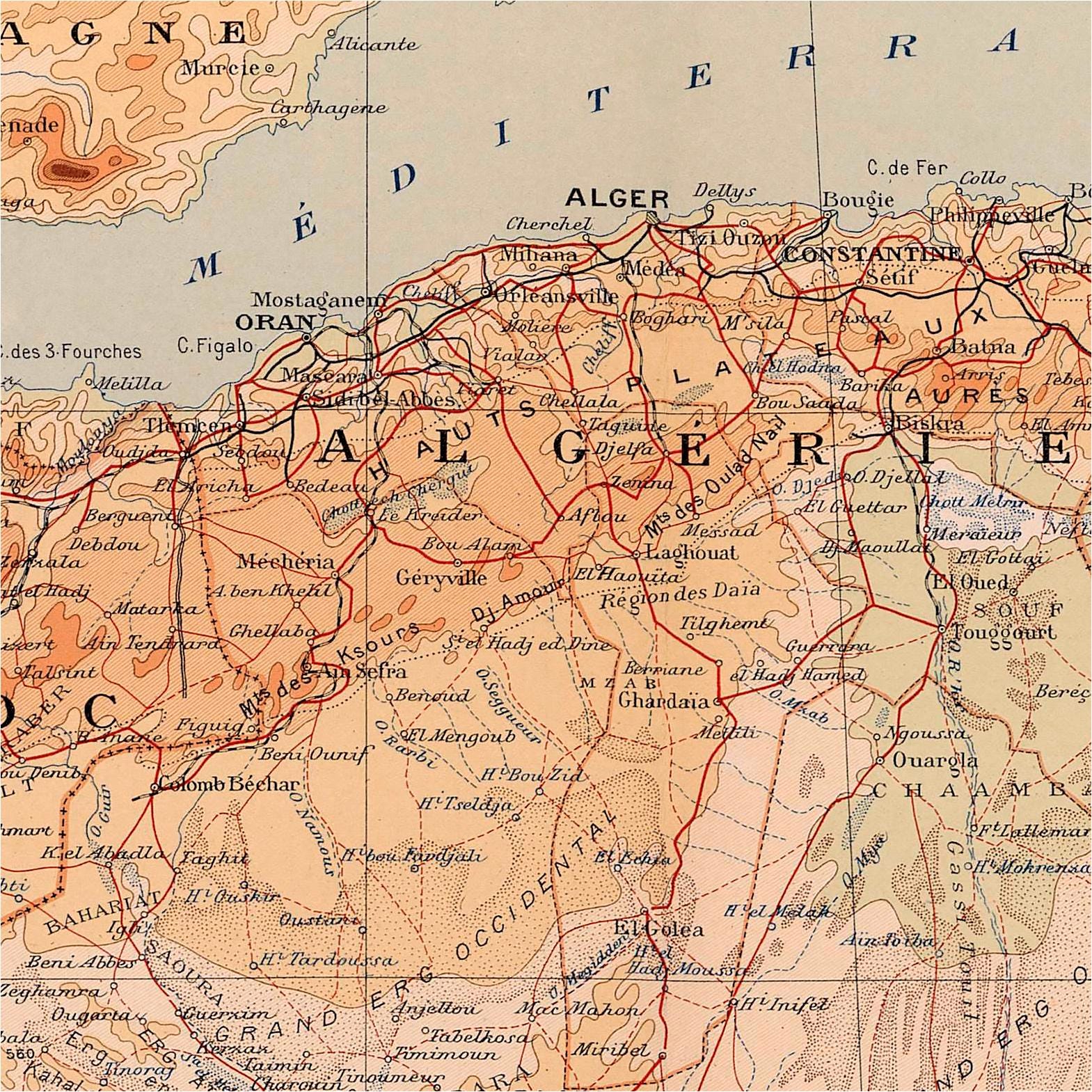 Rare 1934 Sahara Map, Vintage French Colonial Atlas Print, Antique ...