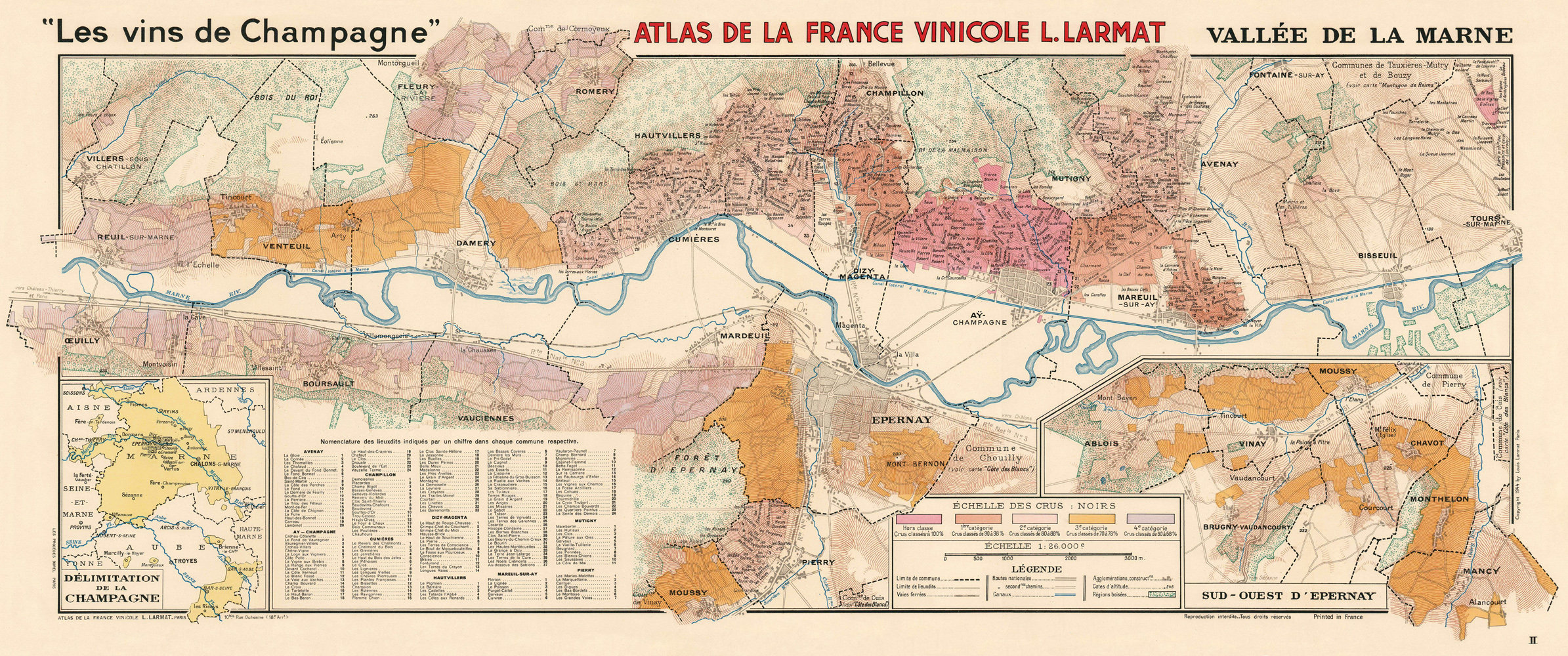 Map of the Marne River Valley Champagne Vineyards in France - Etsy Canada