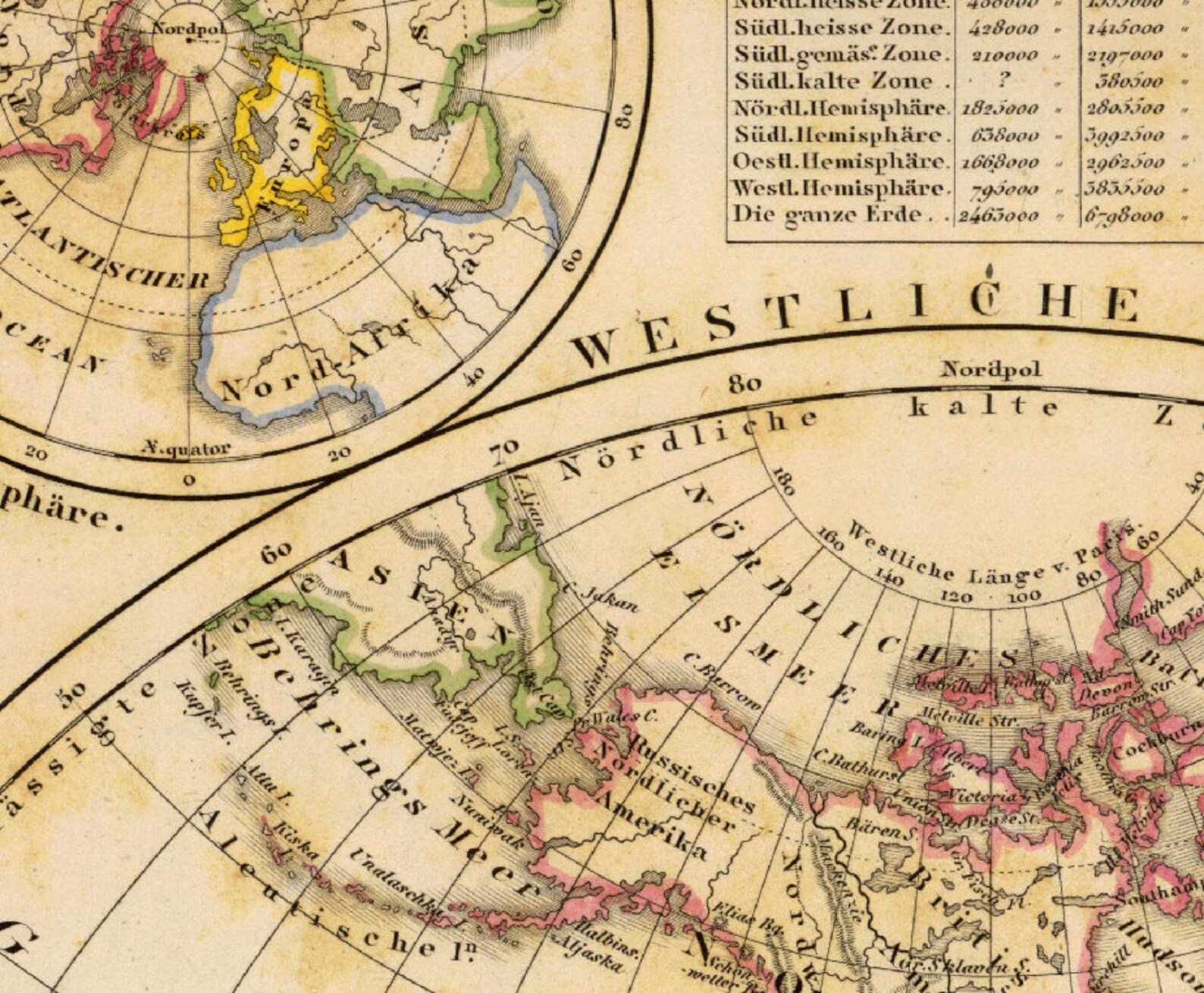 World Map Large Old Map of the World With a Wonderful Patina, Printed ...