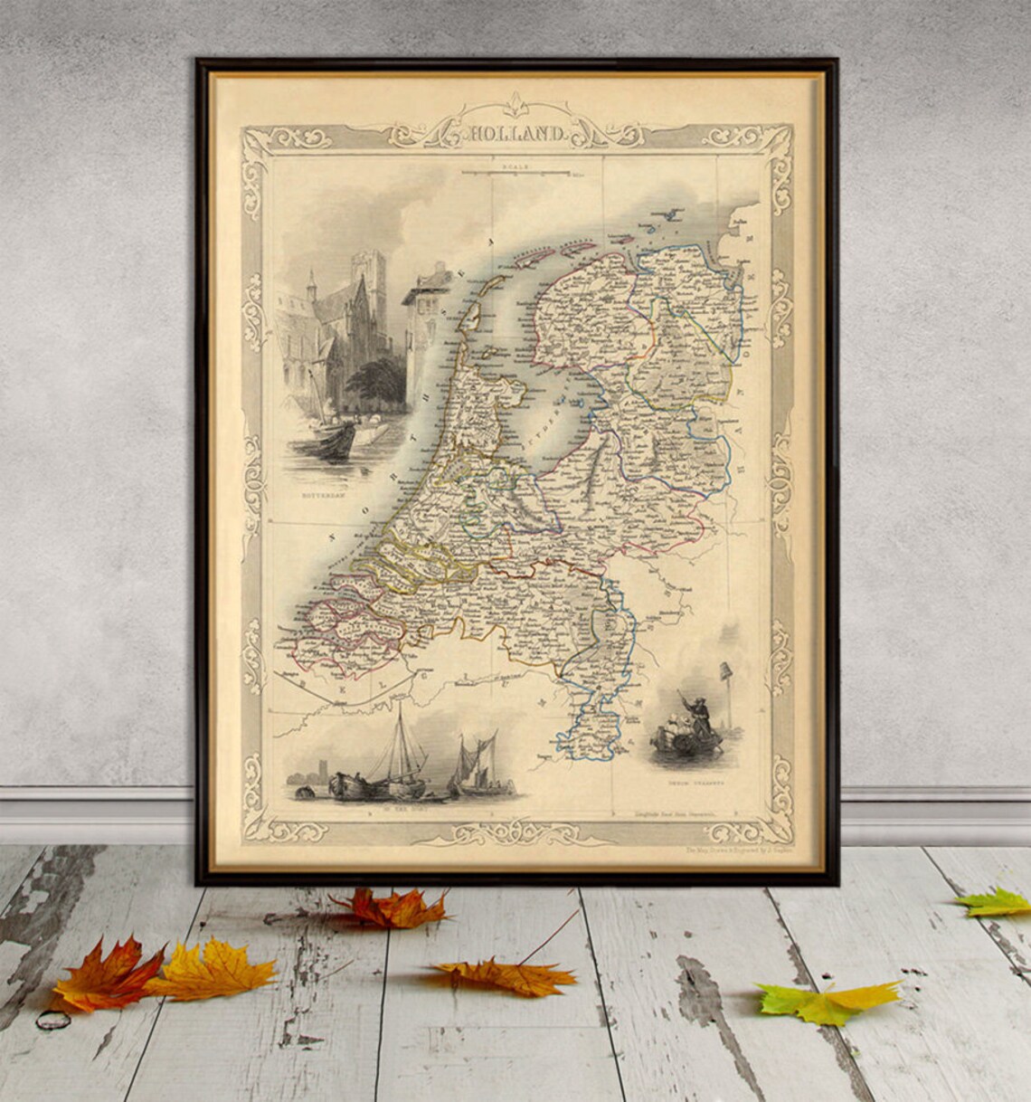 Map of Holland Archival Map Print Vintage Map of Holland | Etsy