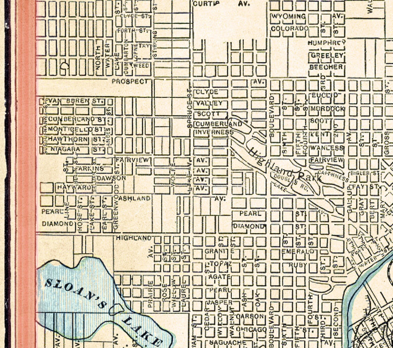 Old Map of Denver Print Denver Map Reproduction on Paper or - Etsy