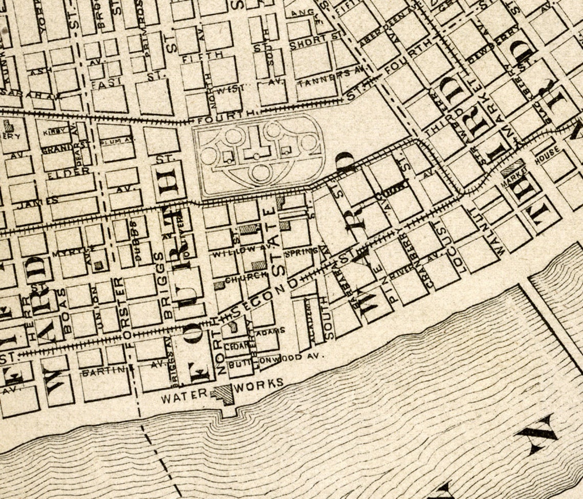 Old Map of Harrisburg Historical Map in Sepia Tones Fine - Etsy