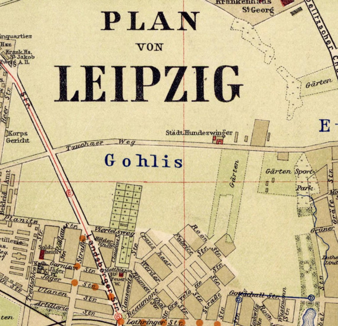 Leipzig map Old map of Leipzig Alte Karte von Leipzig | Etsy