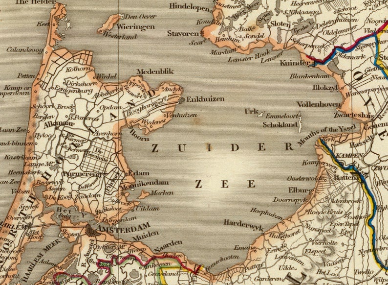 Historical Map of the Netherlands - Holland Large Map - Wall Map Print ...