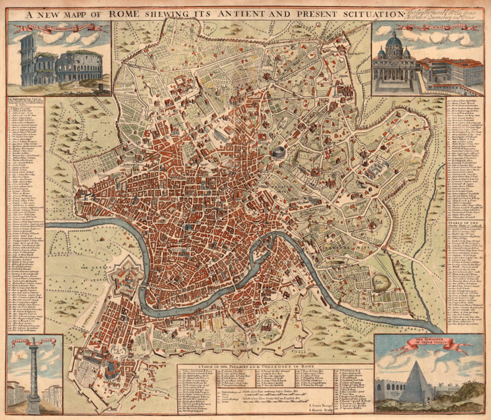 Karte von Rom Alte Karte von Rom Giclee Reproduktion auf - Etsy.de