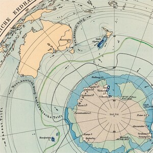 Vintage Ice Distribution World Map | Polar & Mountain Glaciation ...