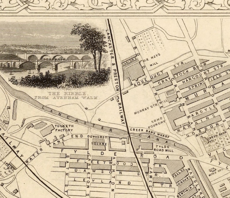 Old Map of Preston Historical Preston Map Poster Map Print - Etsy